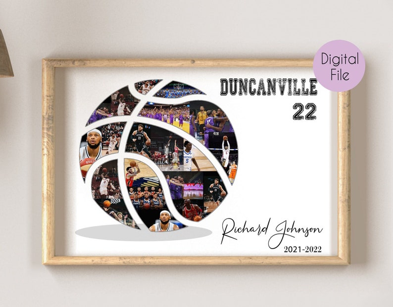 PRINTABLE Custom Basketball Photo Collage Coach Gift - Etsy
