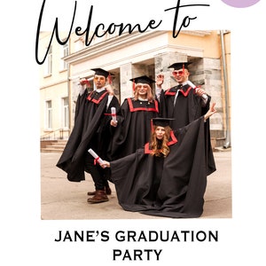 PRINTABLE Graduation Welcome Sign, Photo Graduation Poster, Welcome to ...