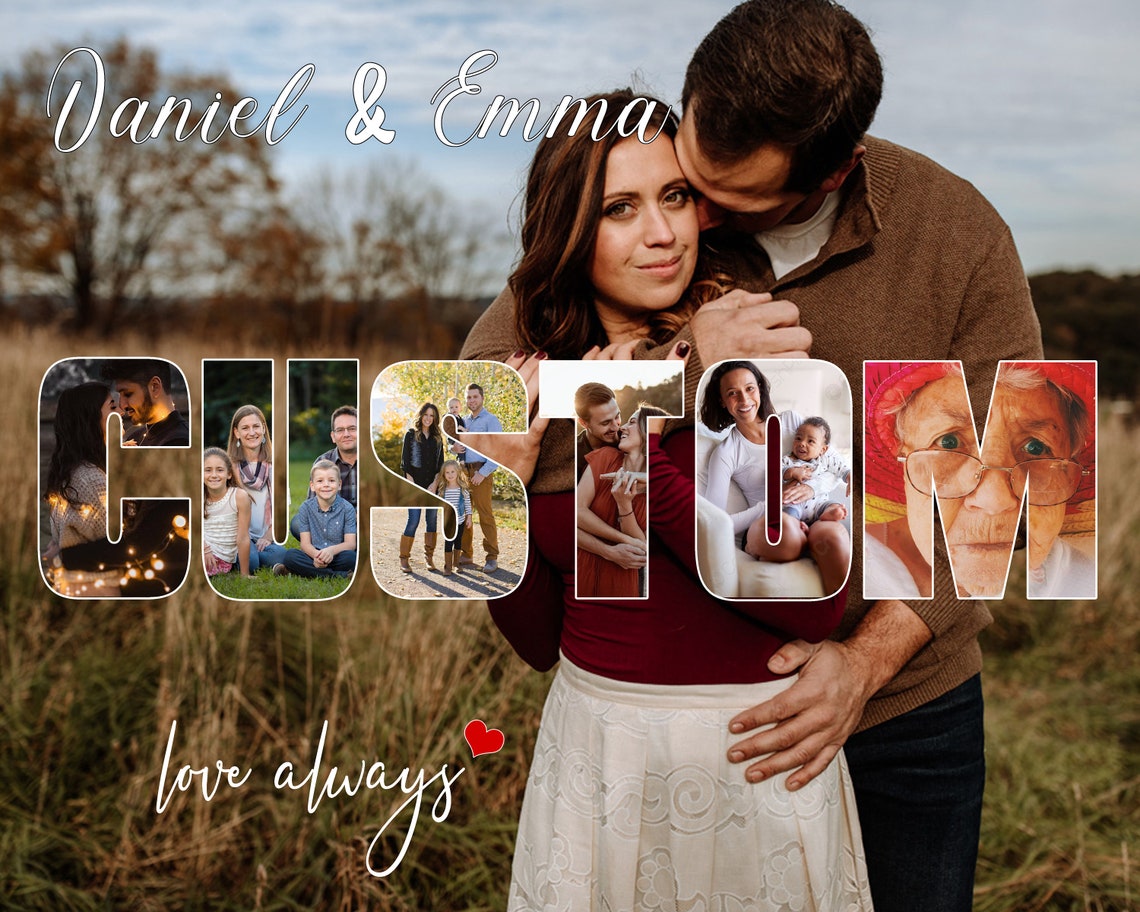 PRINTABLE Photo Gift Custom Word Collage Personalized Photo - Etsy