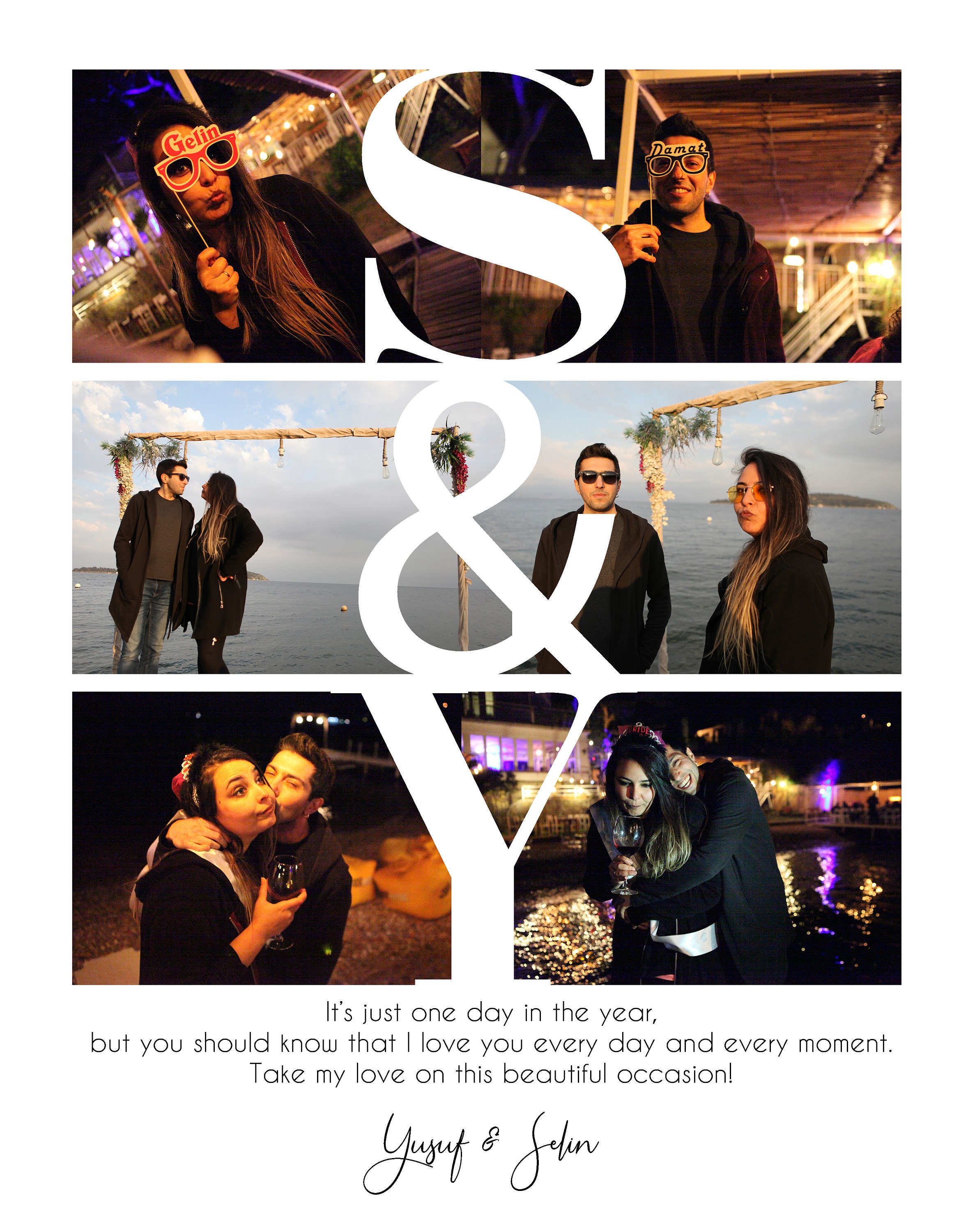 PRINTABLE Customized Couple Photo Collage Newlywed Wedding - Etsy