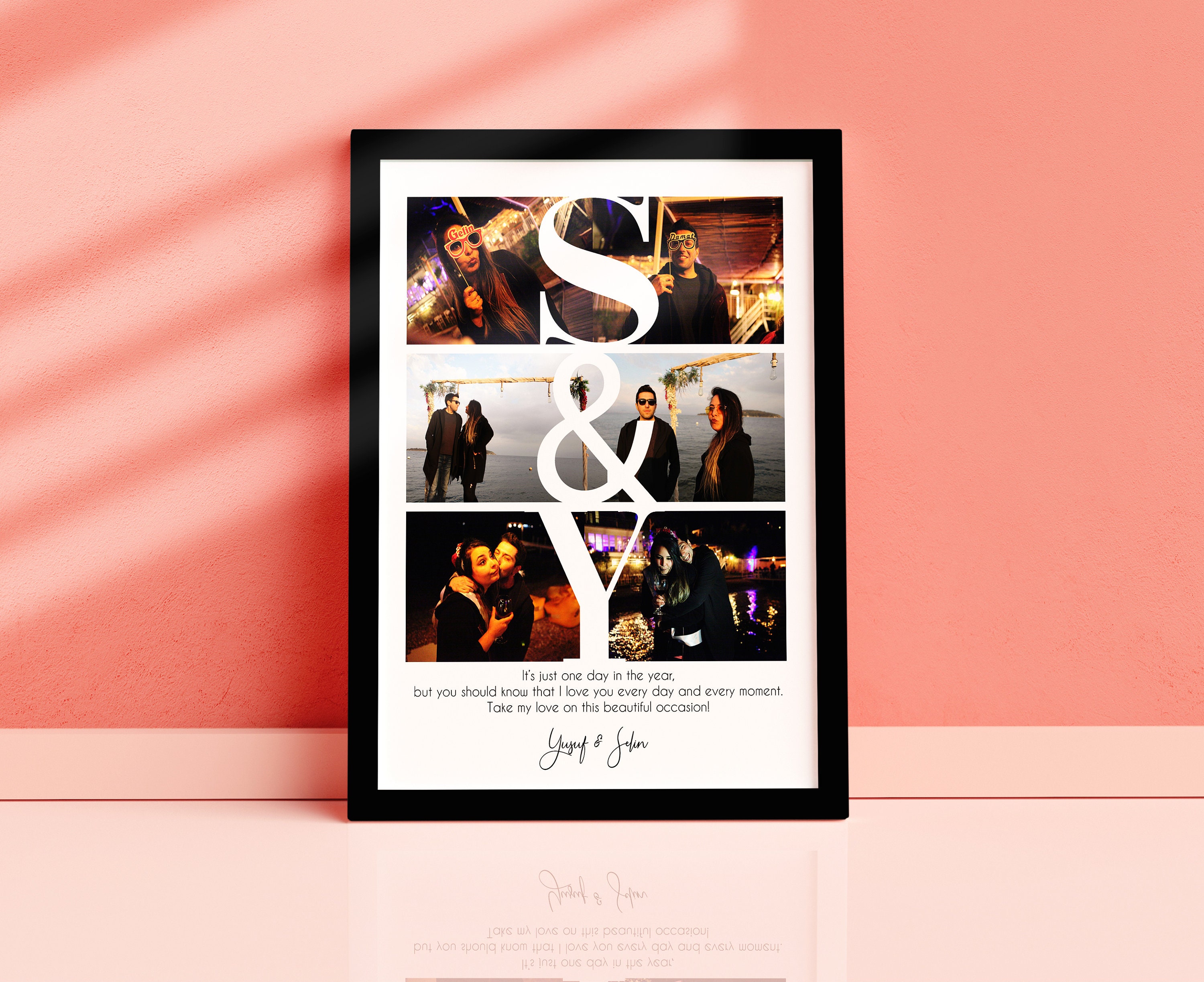 PRINTABLE Customized Couple Photo Collage, Newlywed, Wedding ...