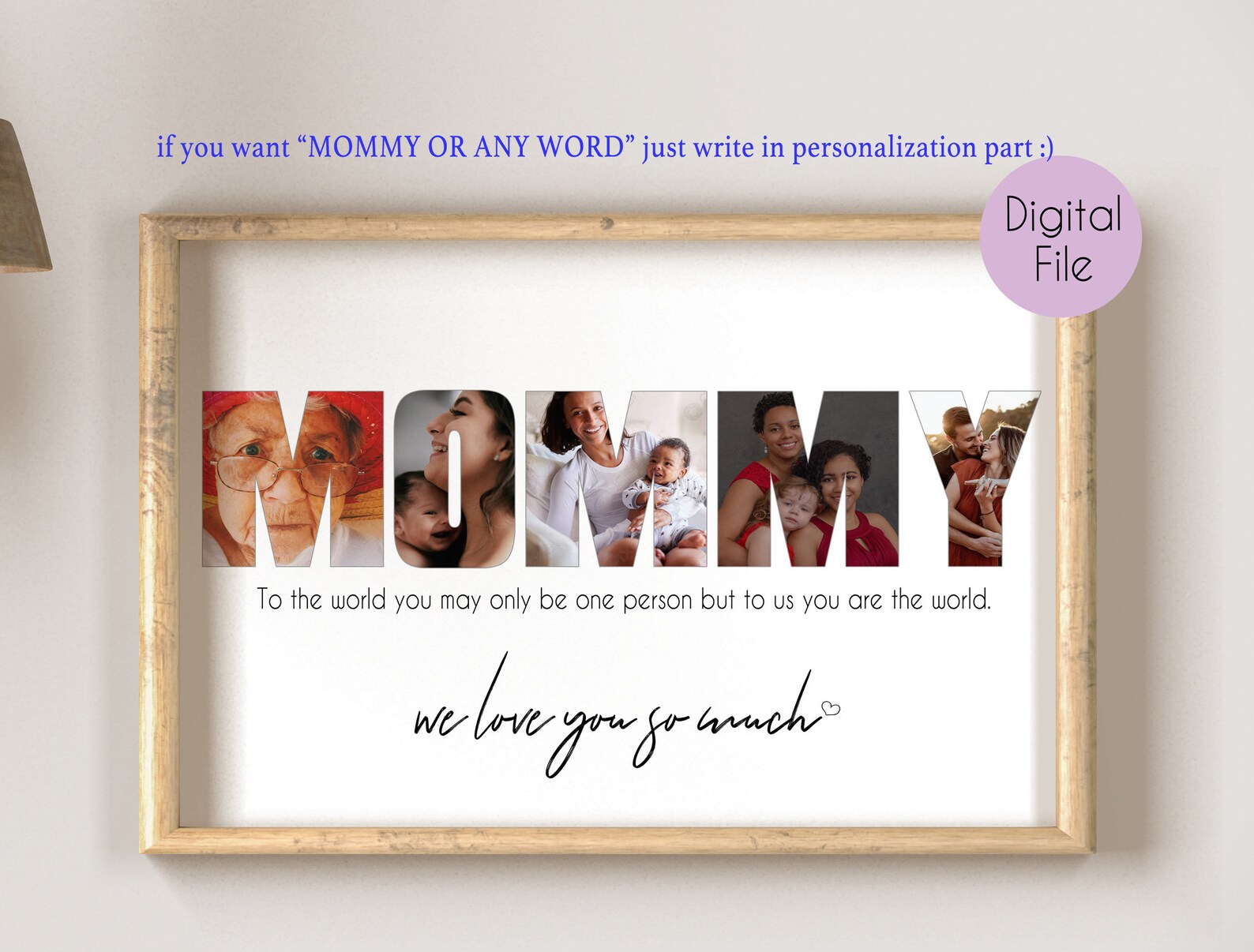 PRINTABLE Mothers Day Gift Mom Photo Collage Personalized - Etsy