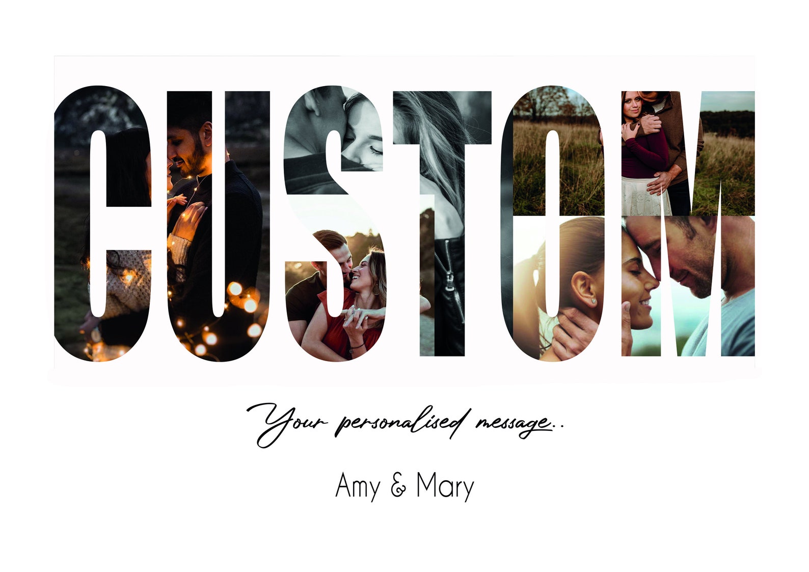 PRINTABLE Custom Name Collage Personalized Photo Collage - Etsy