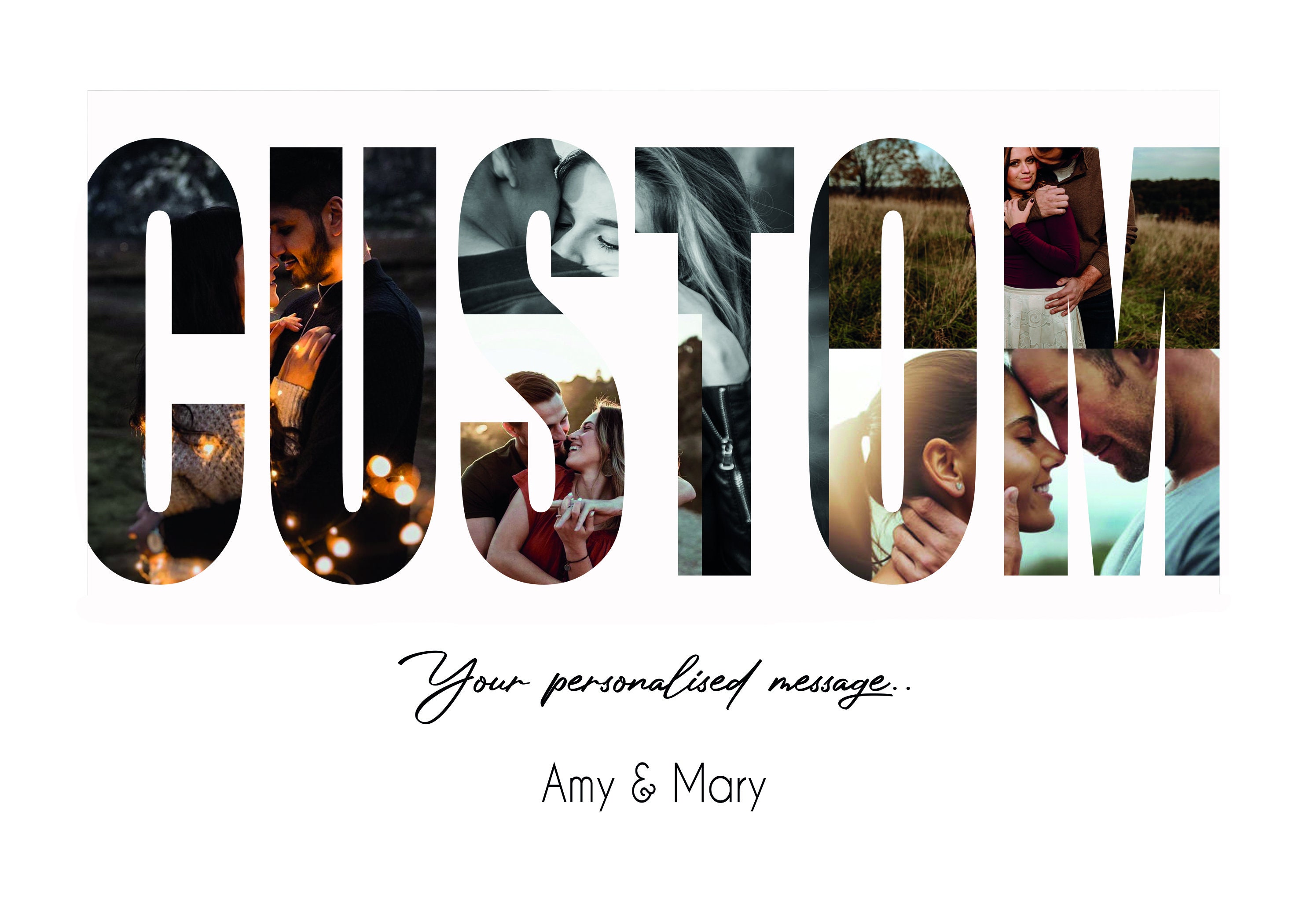 PRINTABLE Photo Gift Custom Word Collage Personalized Photo - Etsy