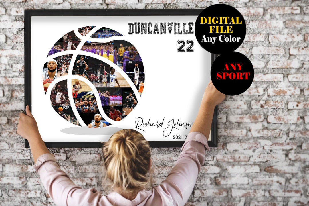 PRINTABLE Custom Basketball Photo Collage, Coach Gift, Printable ...