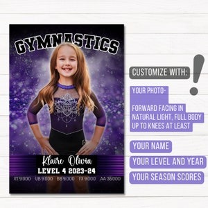 Gymnastics Custom Poster | Photo Banner for Gymnast | Personalized End ...
