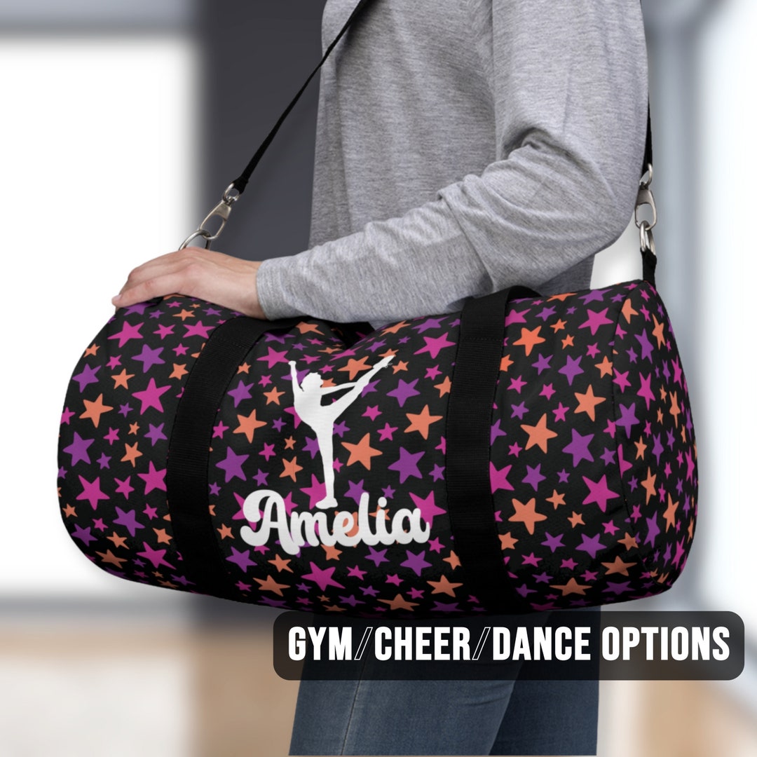 Neon Stars Cheer Duffel Bag | Custom Name Cheerleader Training ...