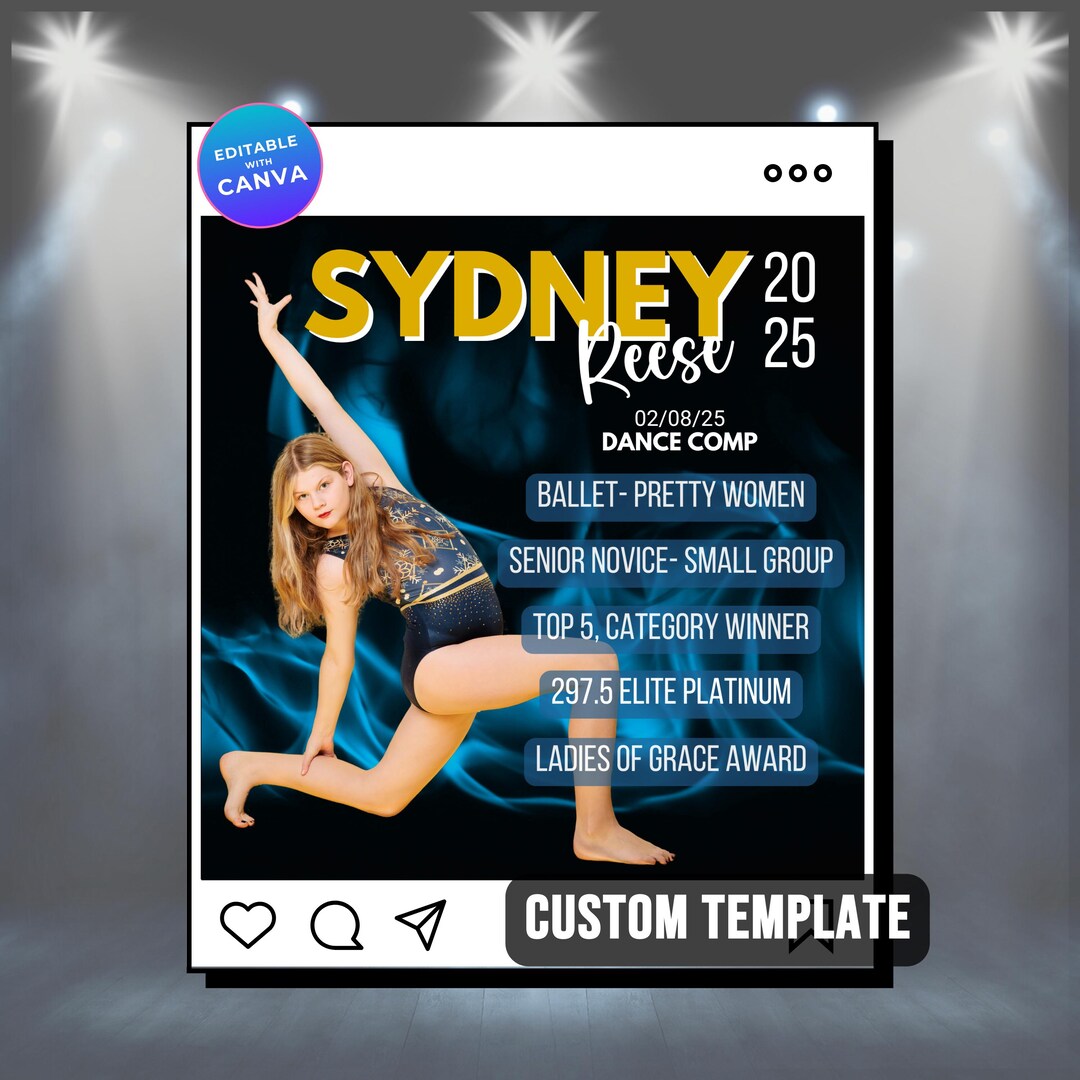Dance Custom Meet Digital Scorecard | Personalized Social Media Post ...