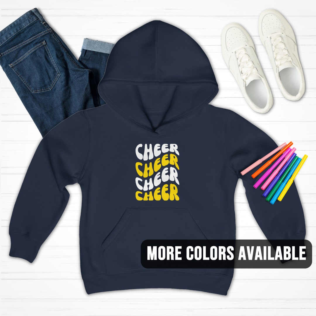 Retro Cheer Hooded Sweatshirt | Cheerleader Hooded Sweatshirt | Custom ...