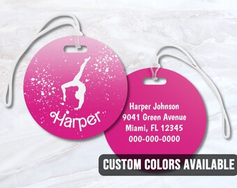Gymnastics Personalized Bag Tag | Custom Gymnast Luggage Name Tag ...