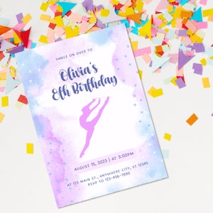 Dance Birthday Invitation | Dancer Custom Party Invite | Ballet Girl ...