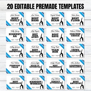 Gymnastics Editable Certificates | Editable Gymnast Award Template End ...