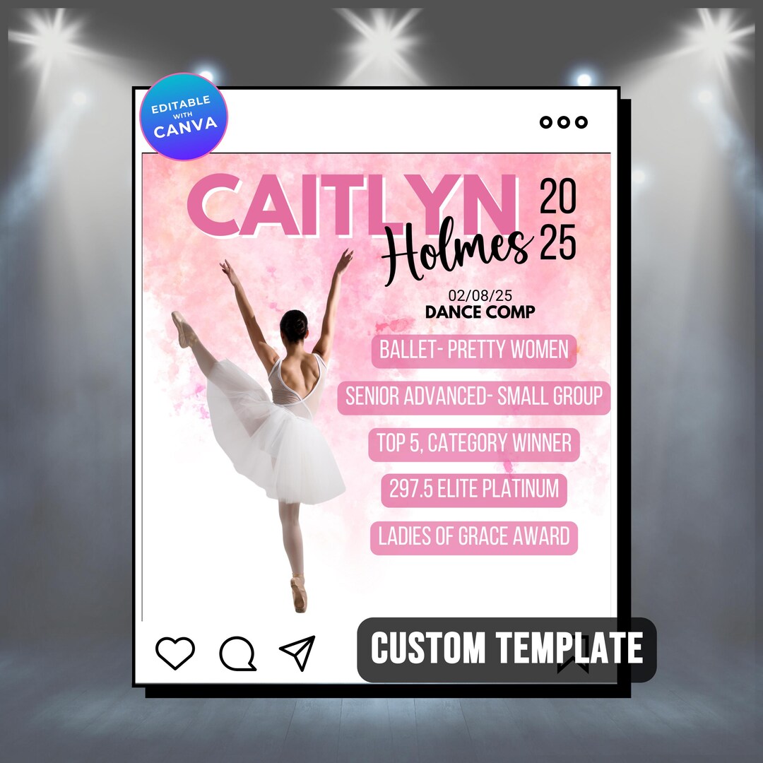 Dance Custom Meet Digital Scorecard | Personalized Social Media Post ...