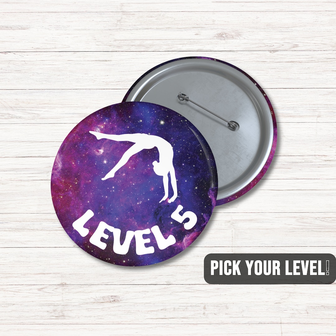 Gymnastics Custom Level Pin Button | Gymnast Team Gift Season Party ...