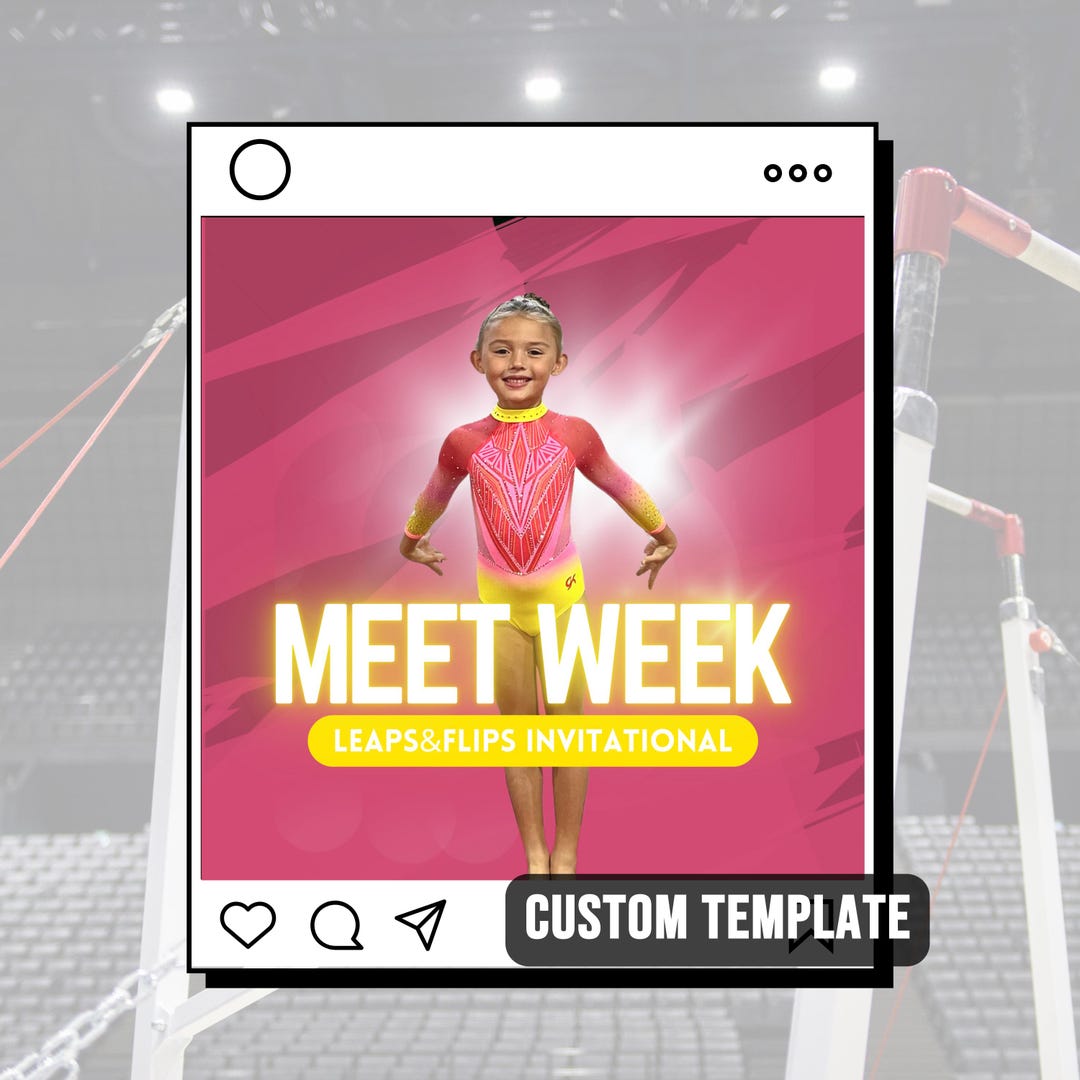 Gymnastics Custom Meet Week Post Template | Personalized Social Media ...