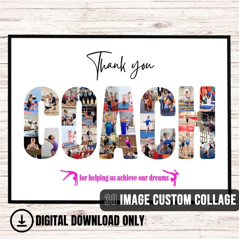 Gymnastics Coach Collage Print | Custom Photo Gift for Gymnastics Coach ...