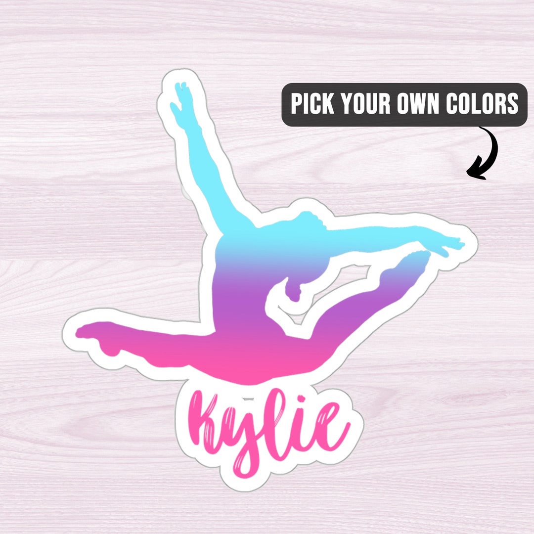 Personalized Gymnastics Sticker | Custom Name Gymnast Sticker for ...