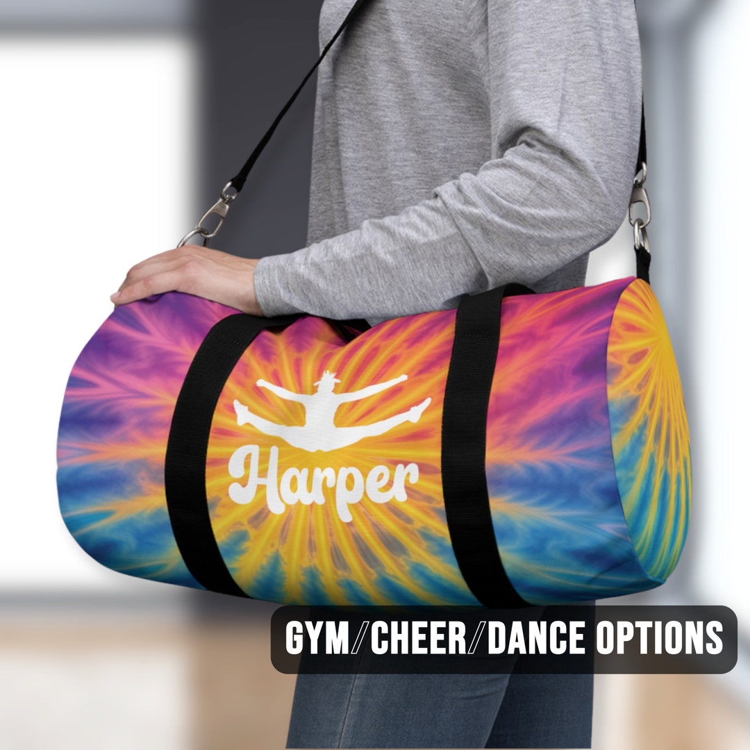 Tie Dye Cheer Duffel Bag | Custom Name Cheerleader Training Competition ...