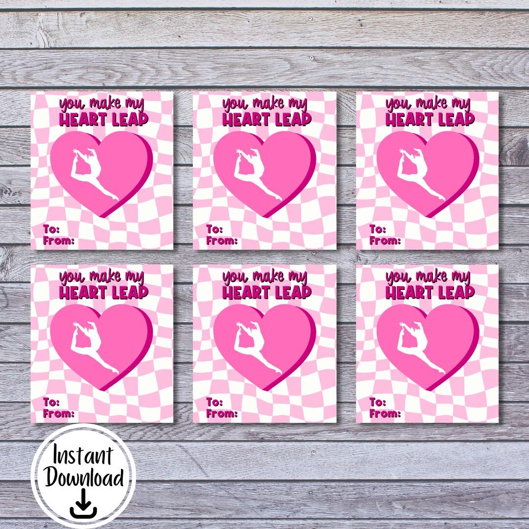 Printable Dance Valentine's Day Cards | Dancer DIY Valentine Gift Tags ...