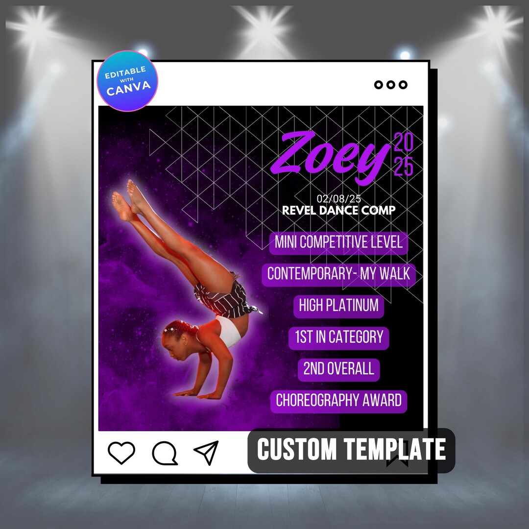 Dance Custom Meet Digital Scorecard | Personalized Social Media Post ...