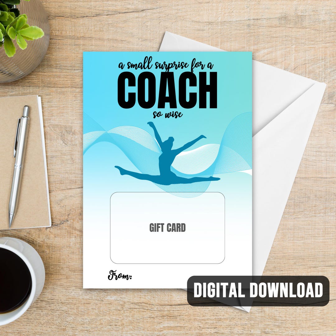 Gymnastics Coach Gift Card Holder Printable | Gymnast End of Season ...
