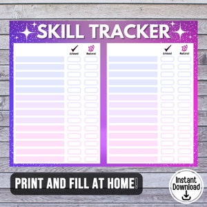 Printable Gymnastics Cheer Dance Skill Tracker & Monthly Planner ...