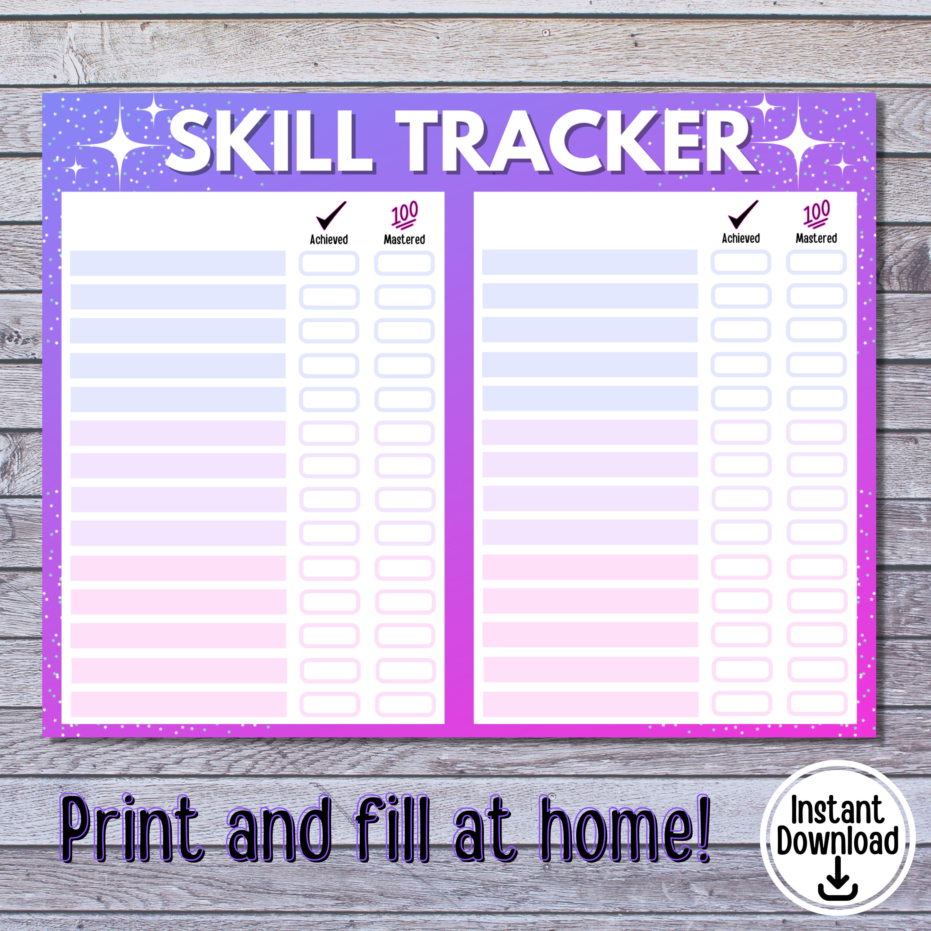 Printable Gymnastics Cheer Dance Skill Tracker & Monthly - Etsy
