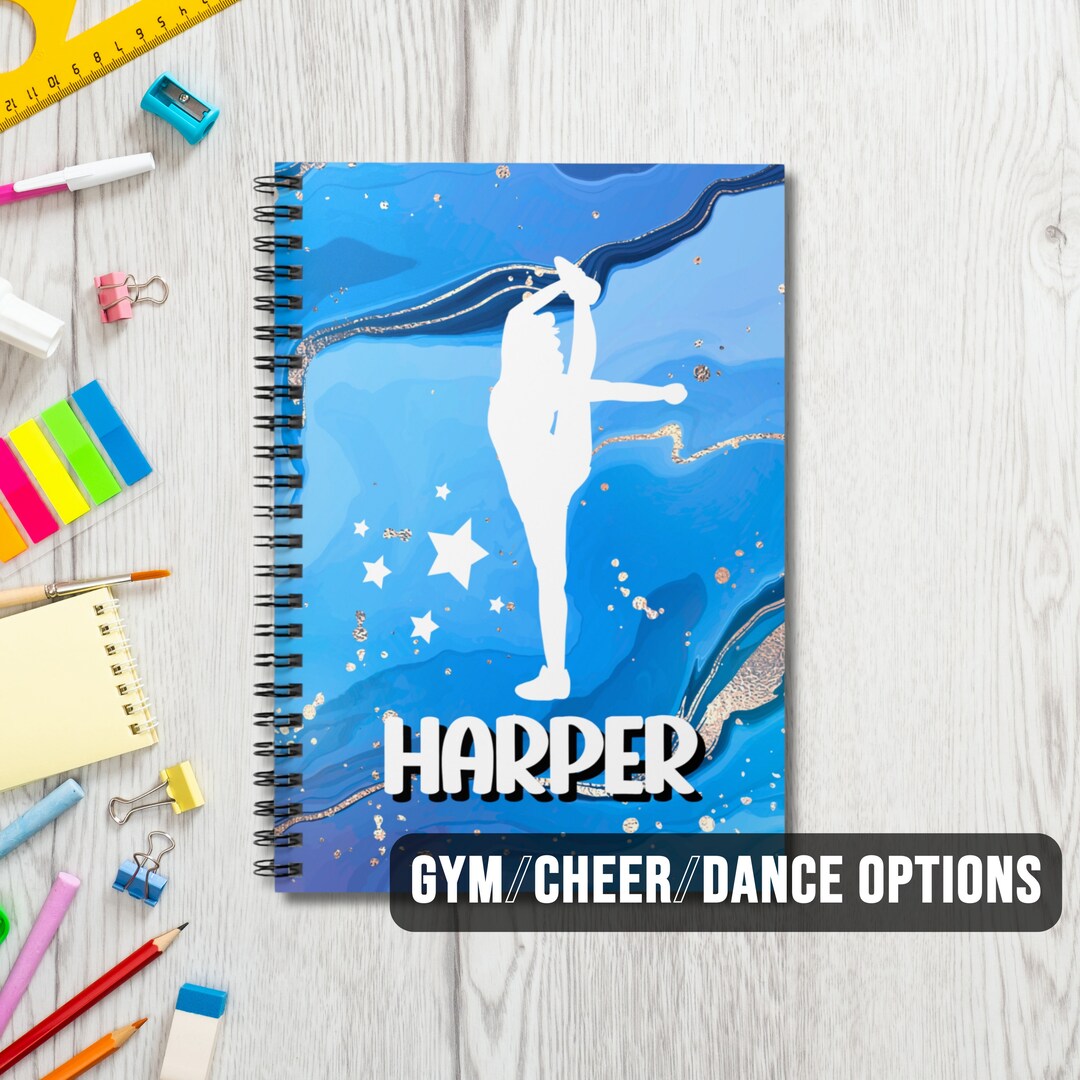 Cheer Custom Marble Notebook | Personalized Gift Cheerleading Team ...