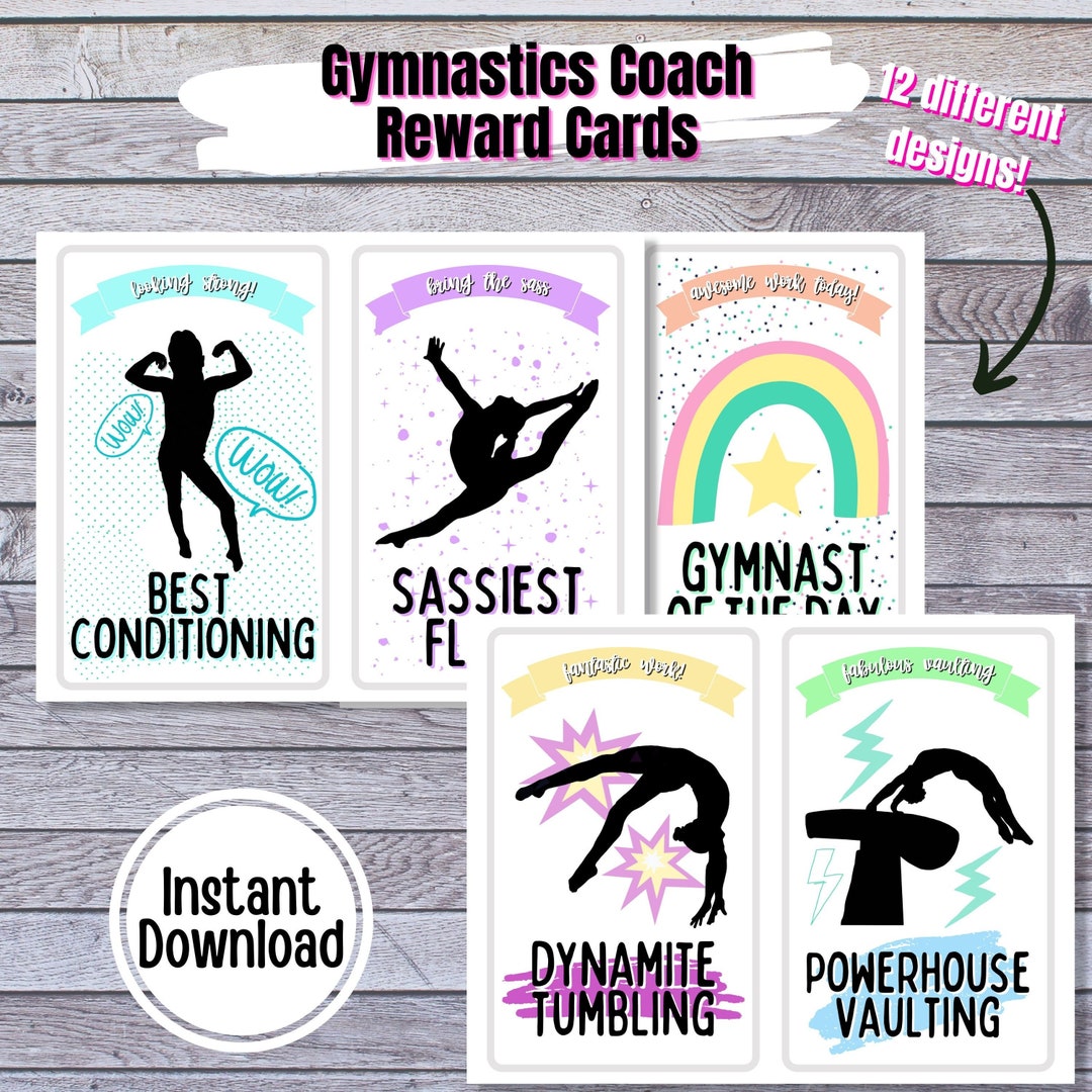 Gymnastics Coach Reward Cards | Printable Gymnast Photo Props ...