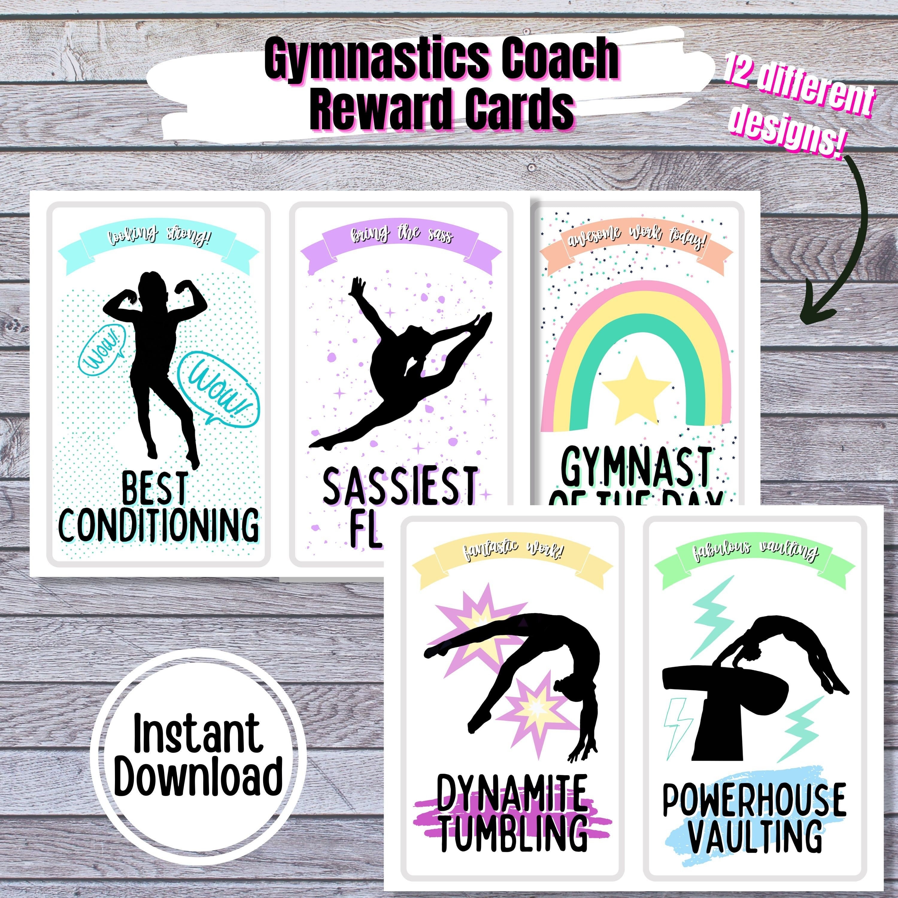 Gymnastics Coach Reward Cards Printable Gymnast Photo Props - Etsy