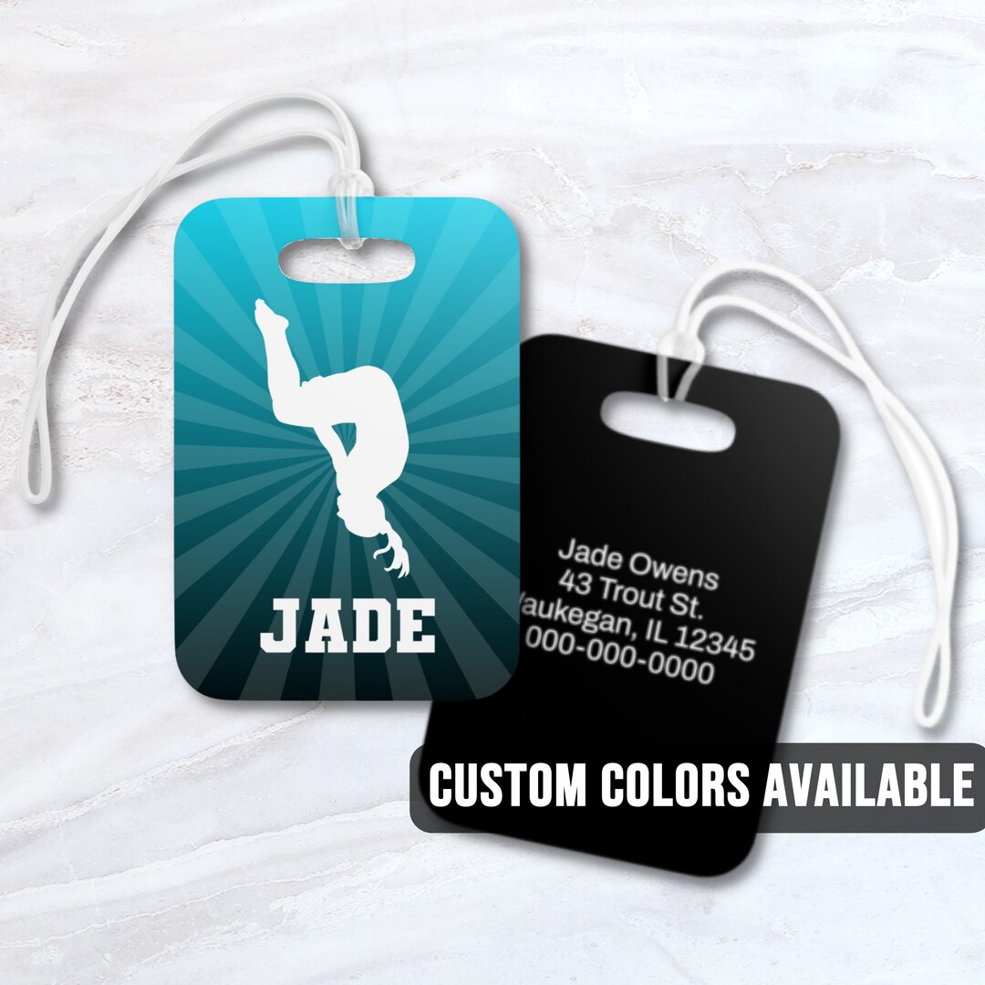 Cheer Personalized Bag Tag | Custom Cheerleader Luggage Name Tag ...