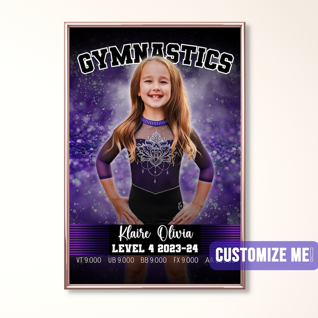 Gymnastics Custom Poster | Photo Banner for Gymnast | Personalized End ...
