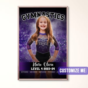 Gymnastics Custom Poster | Photo Banner for Gymnast | Personalized End ...