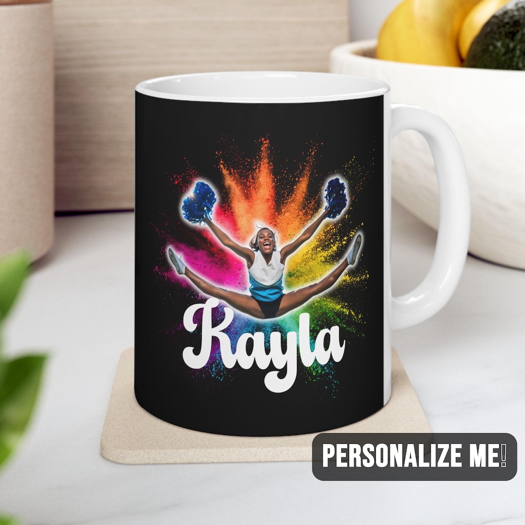 Cheer Personalized Mug | Cheerleading Custom Name Photo Cup Team Gift ...