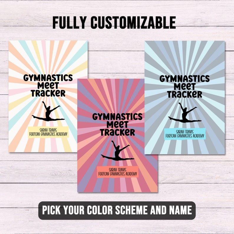 Gymnastics Meet Tracker Printable | Personalized Gymnast Scorebook ...