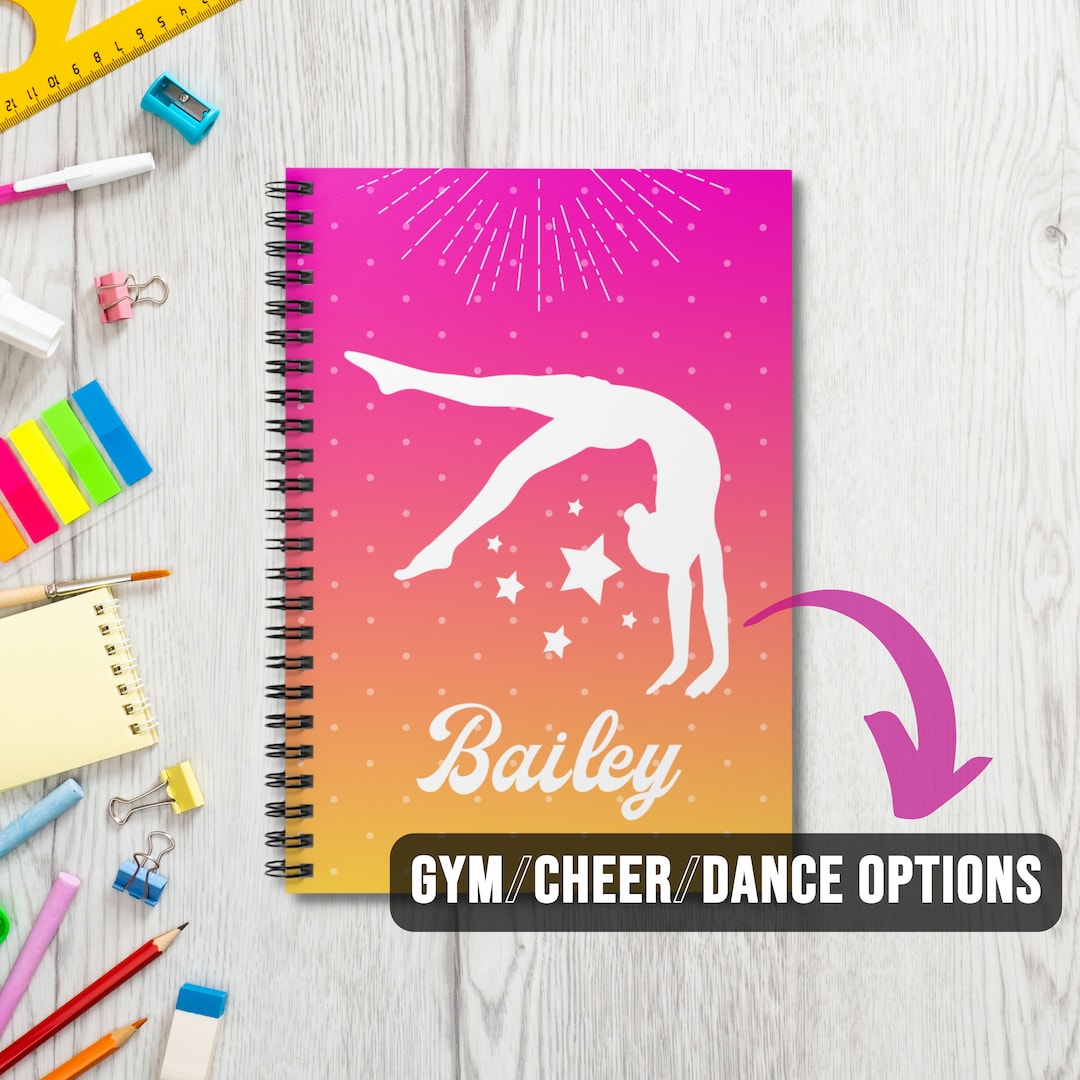 Gymnastics Spiral Notebook | Gymnast Personalized Notebook | Gymnast ...