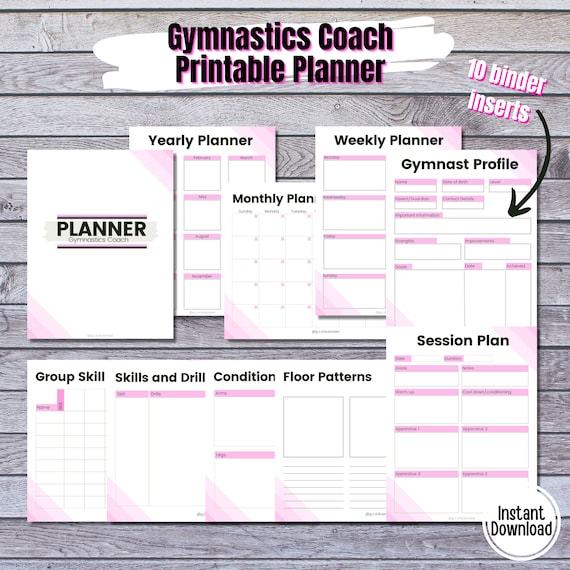 Gymnastics Coach Planner Printable Digital Planning Binder - Etsy