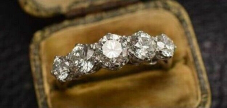 Antique Art Deco Wedding Band Old Mine Stacking Band Five - Etsy