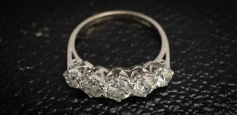 Antique Art Deco Wedding Band Old Mine Stacking Band Five - Etsy