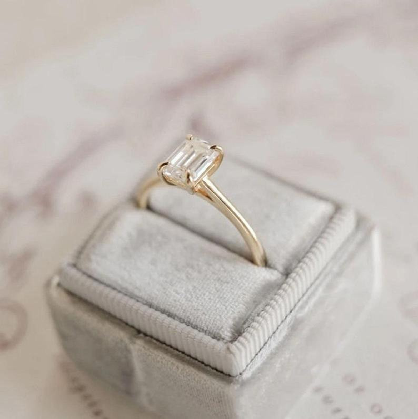 2 CT Emerald Cut Diamond Ring Emerald Cut Engagement Ring - Etsy