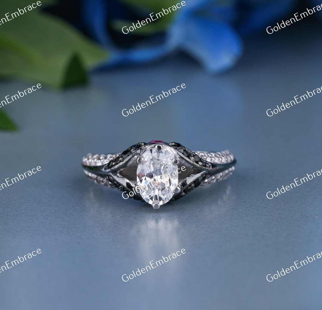 Enchanted Villains Evil Queen Ring Oval Moissanite Engagement Ring Evil ...
