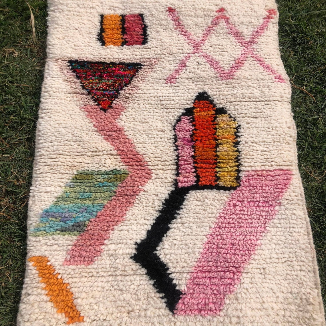 Moroccan Rug Small Beni Ourain Style 110x57 CM Small Handwoven Rug ...