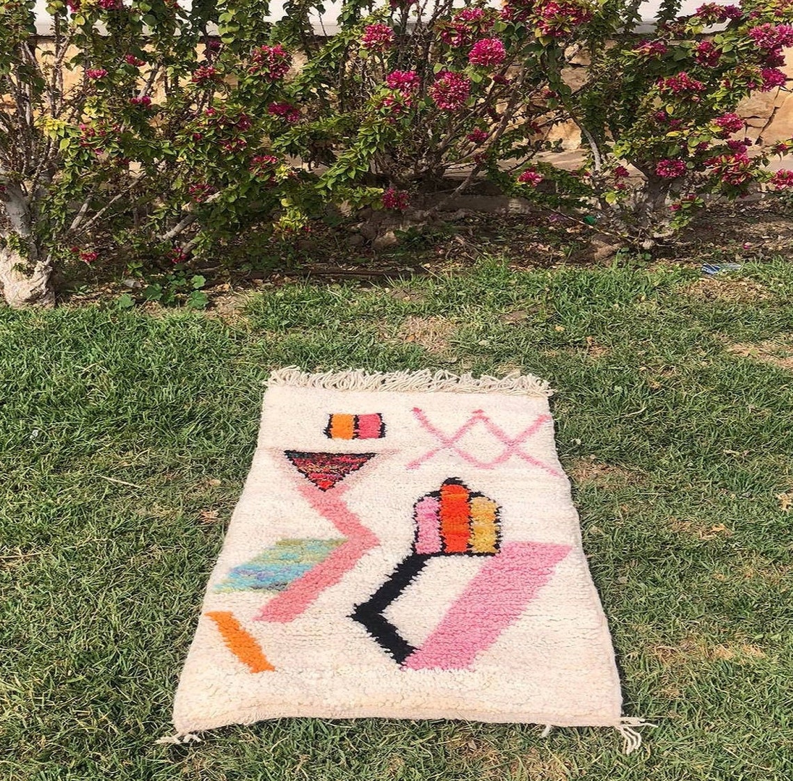Moroccan Rug Small Beni Ourain Style 110x57 CM Small Handwoven Rug ...