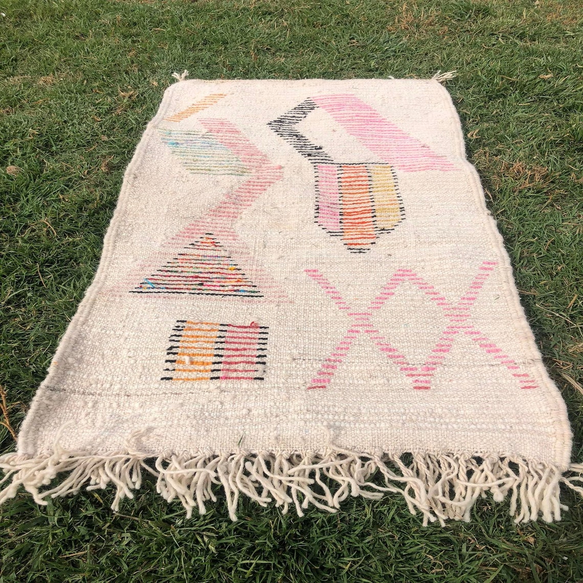 Moroccan Rug Small Beni Ourain Style 110x57 CM Small Handwoven Rug ...