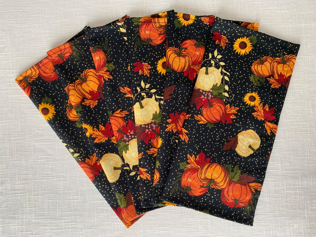 6 Pieces Set Fall Cloth Napkins, Autumn Cotton Napkins, Dinner Napkins ...