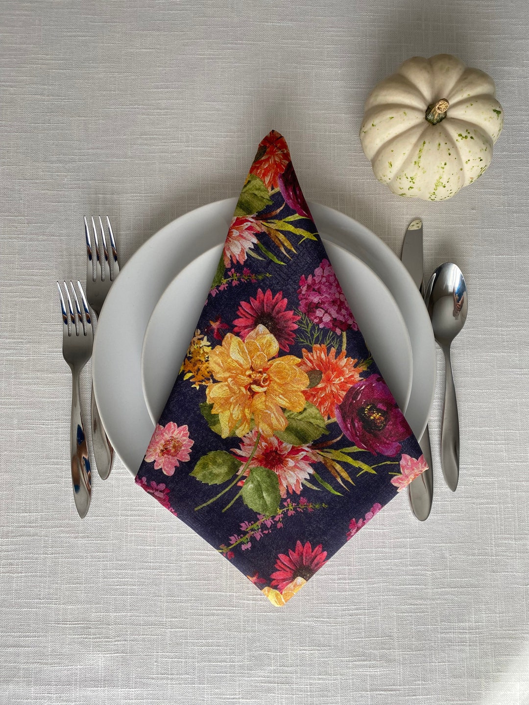 4 Pieces Set Fall Cloth Napkins, Autumn Cotton Napkins, Dinner Napkins ...