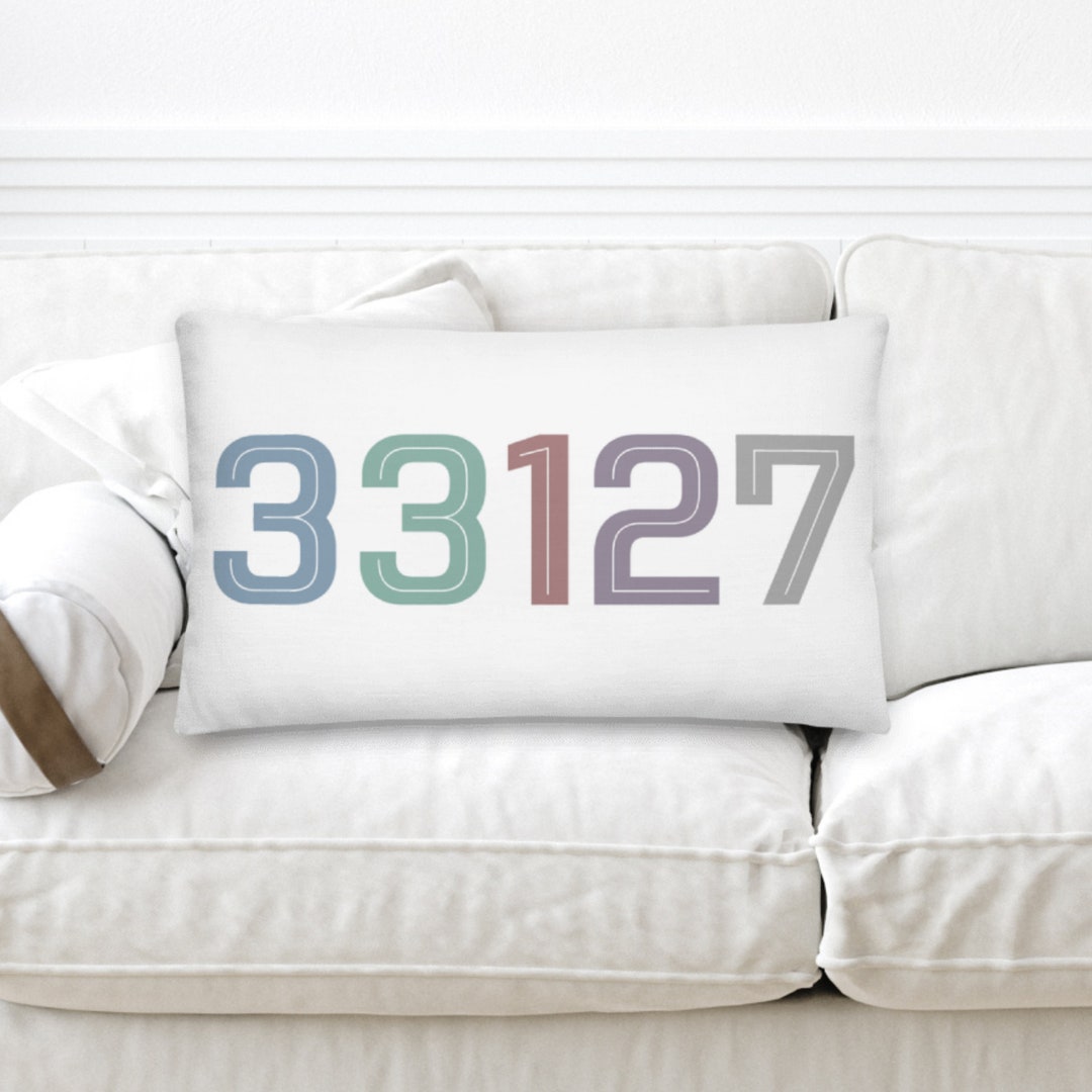 Personalized Zip Code Lumbar Pillow: Custom City Throw Pillow - Etsy