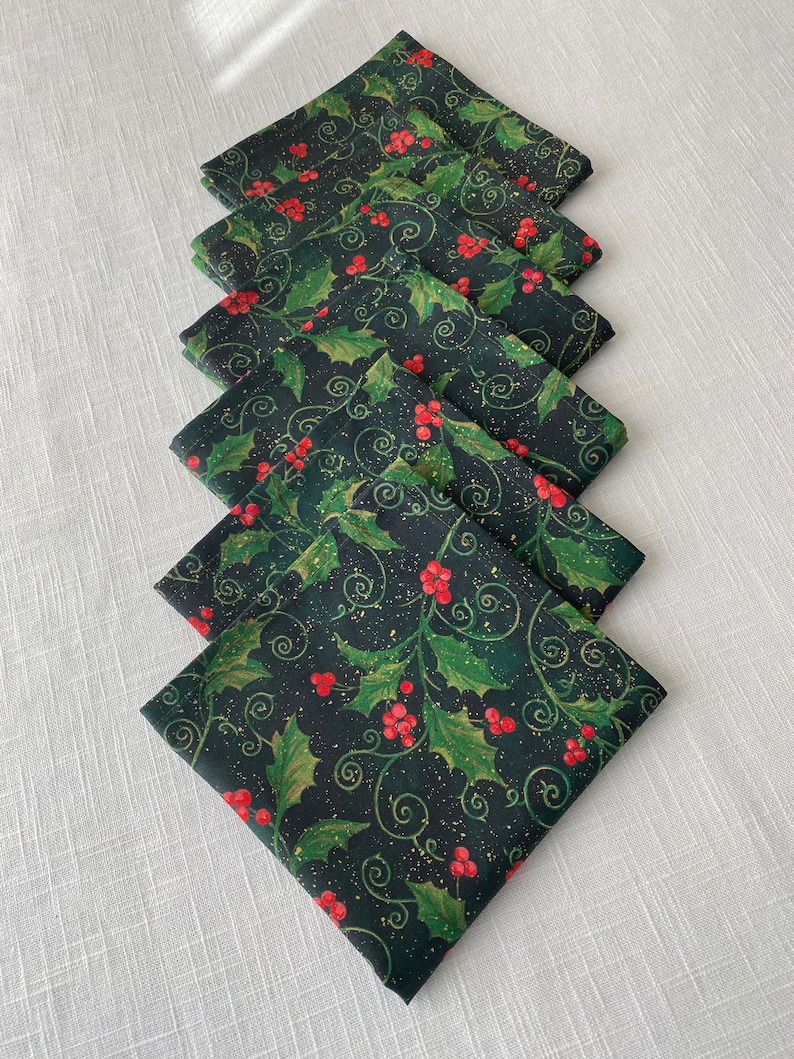 6 Pieces Set Christmas Cloth Napkins, Cotton Napkins, Dinner Napkins ...
