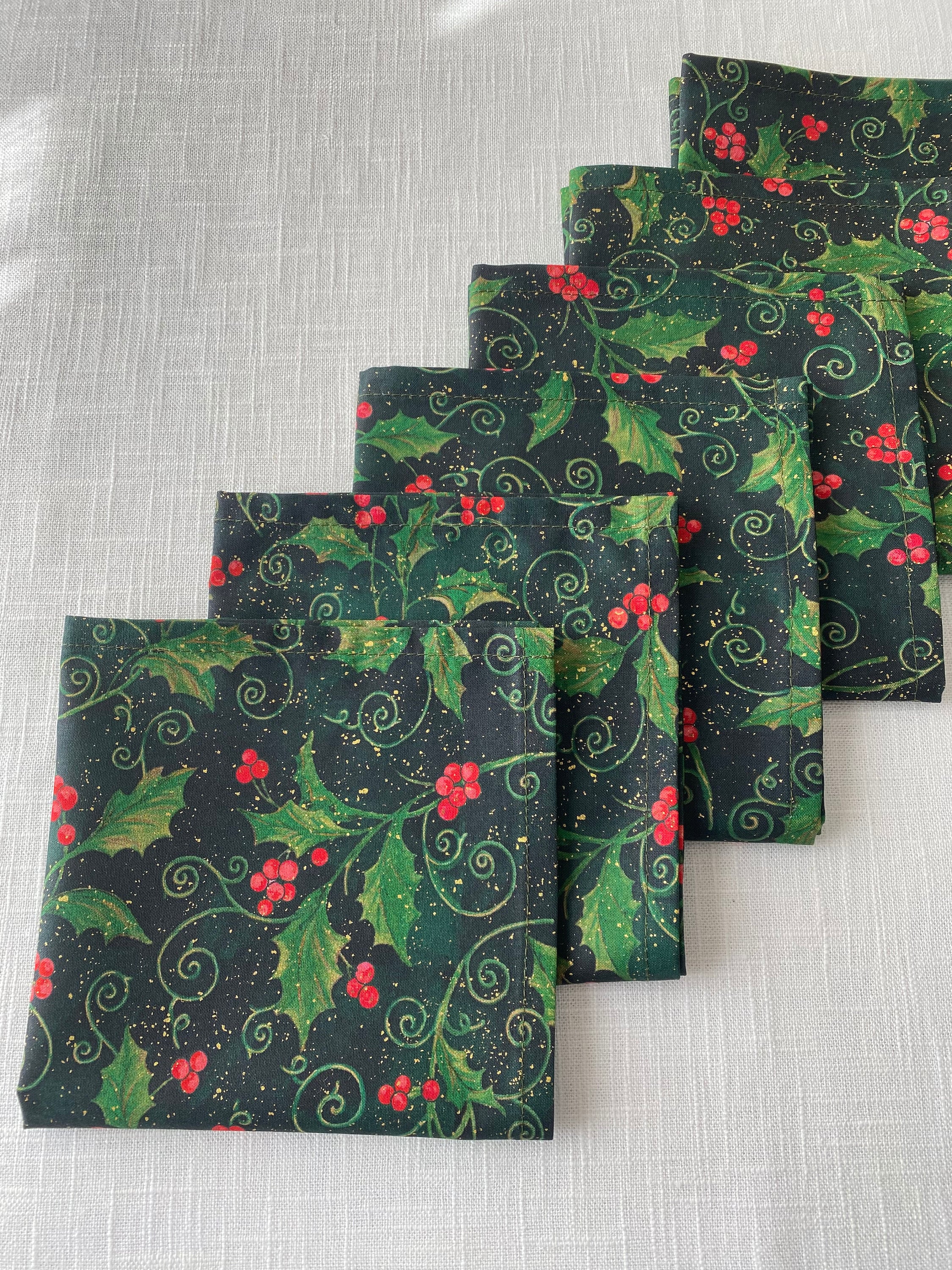 6 Pieces Set Christmas Cloth Napkins, Cotton Napkins, Dinner Napkins ...