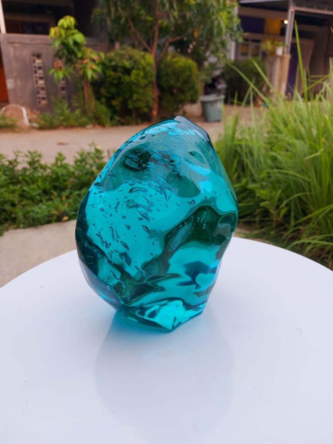 4615 Gr of Beautiful Polished Andara Crystal Aqua Blue With Bubbles ...